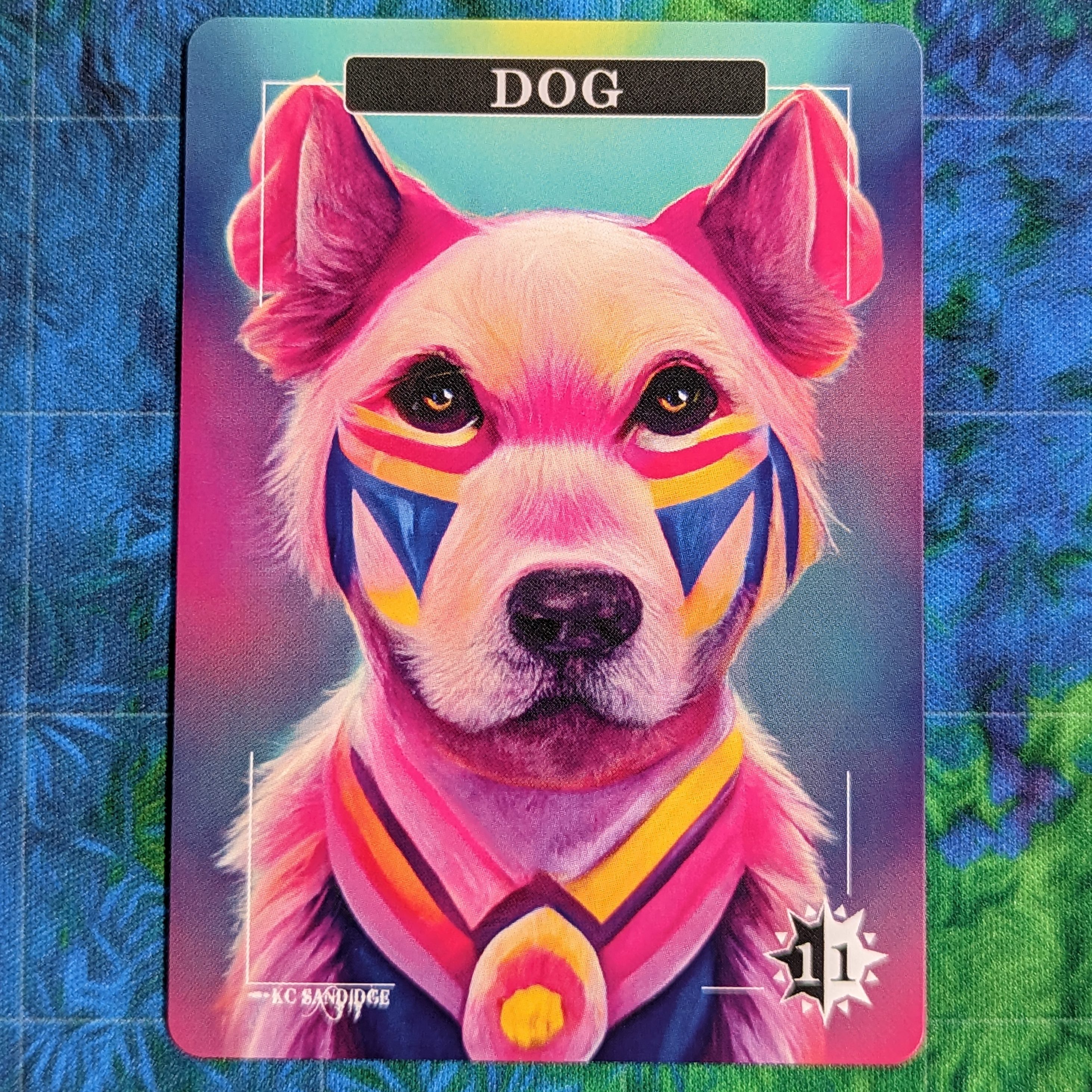 Dog (Rainbow) Token - Full Art Token - Arrow Road Creations