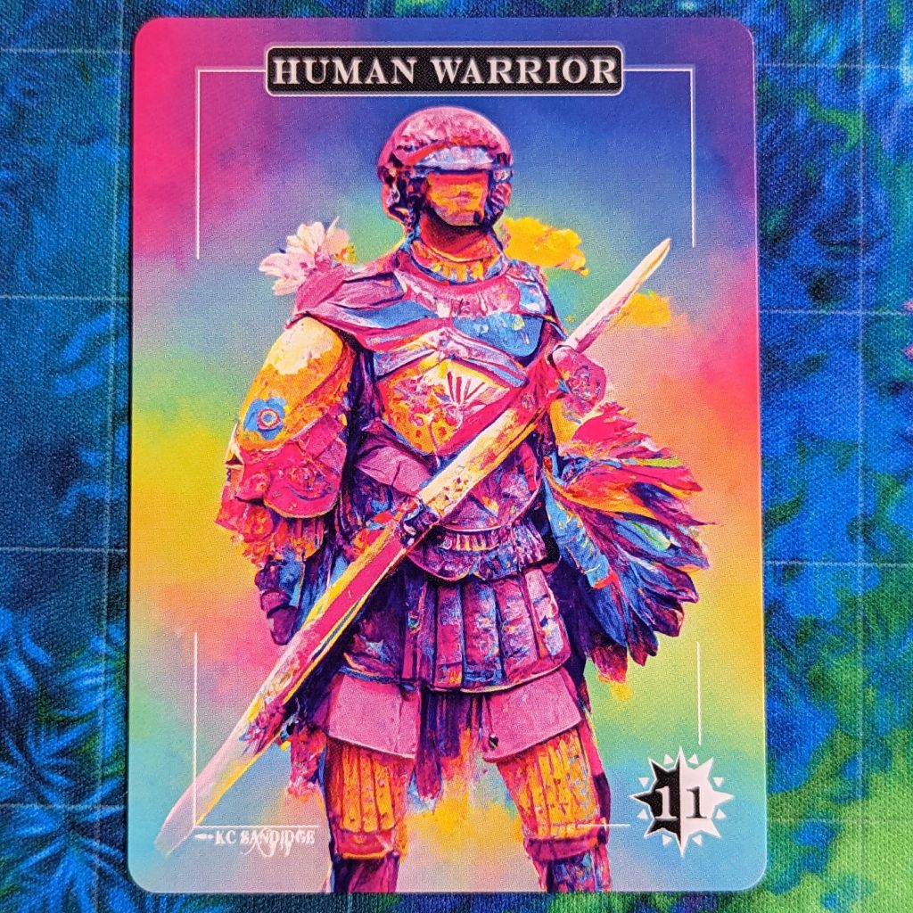Human Warrior Token - Full Art Token - Arrow Road Creations