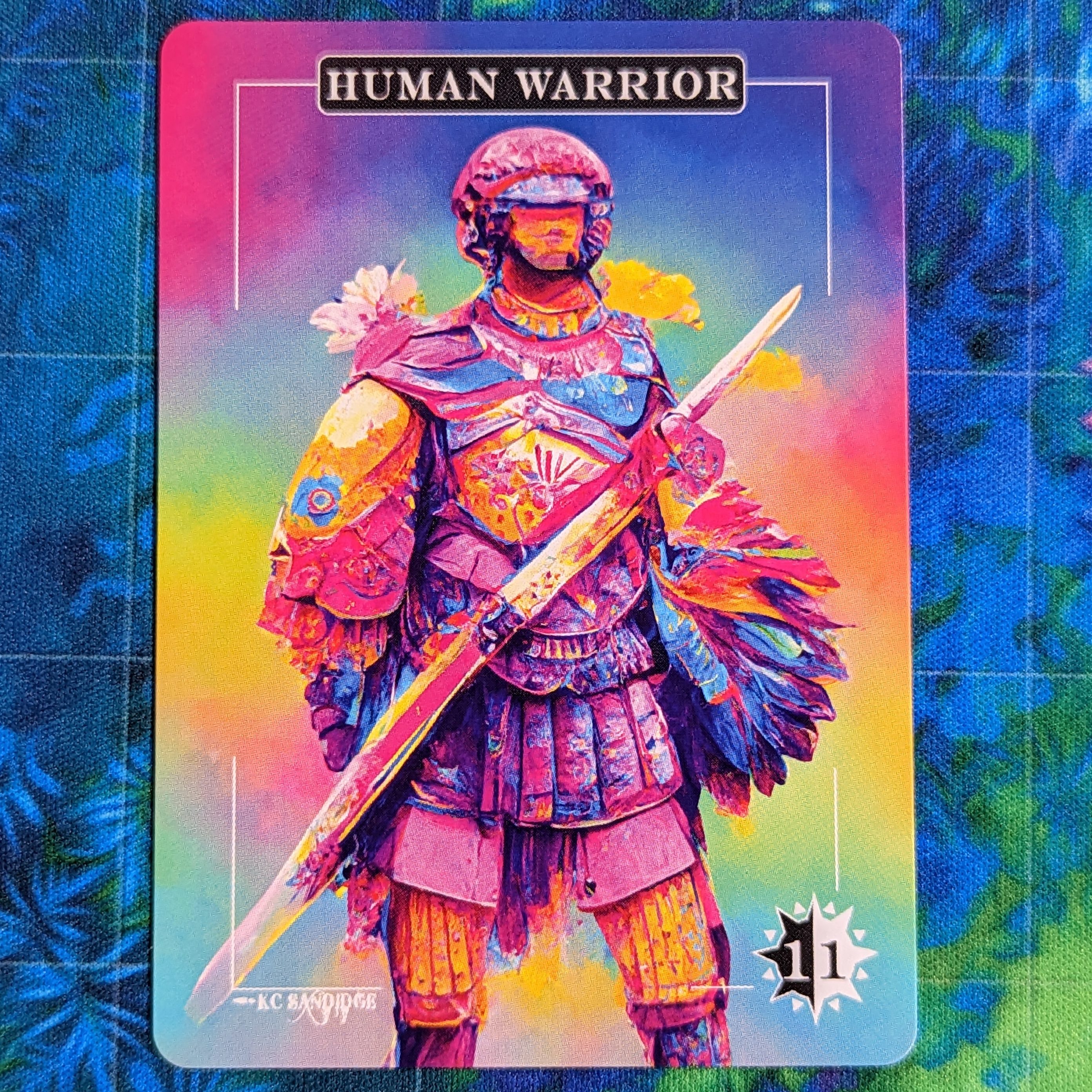 Human Warrior Token - Full Art Token - Arrow Road Creations
