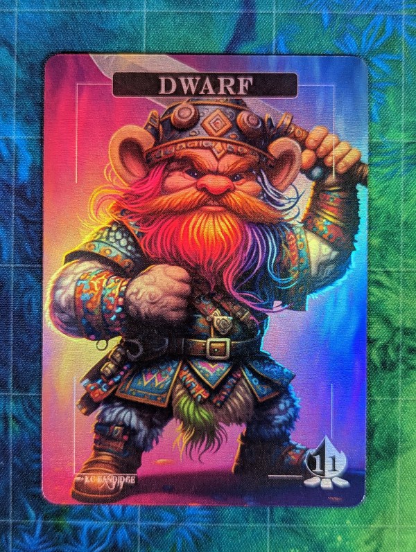 Dwarf Token (Foil) - Custom Art Proxies - Arrow Road Creations