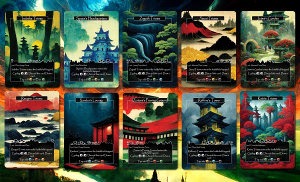 Triome Lands (1 of each) Full Art Proxies - Arrow Road Creations