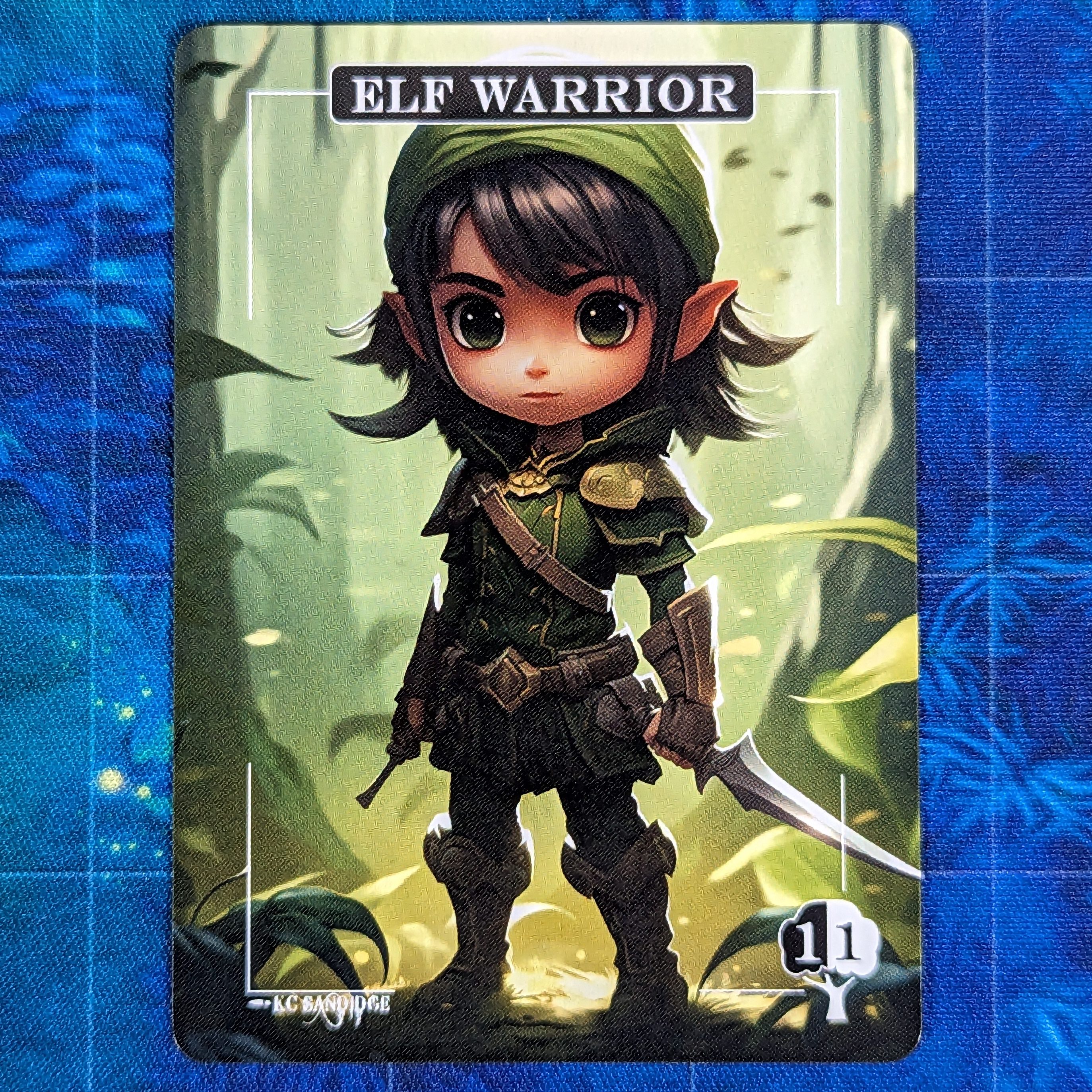 Elf Warrior Token - Chibi Token - Magic Token - Full Art Token